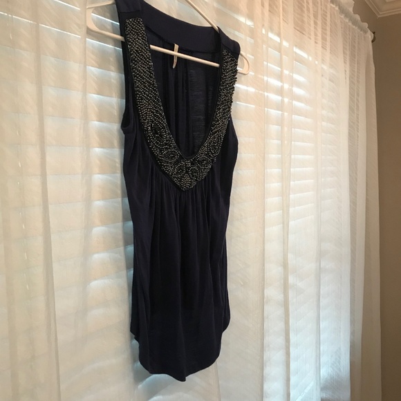 Olivia Moon | Tops | Beaded Vscoopneck Tank | Poshmark